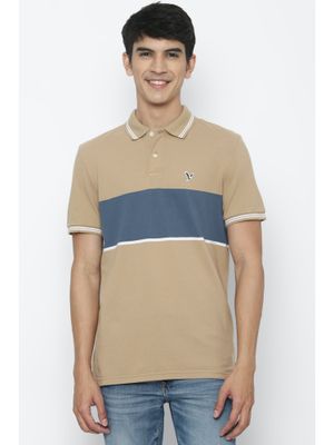 Buy American Eagle Men Beige Colorblock Pique Polo T-Shirt online