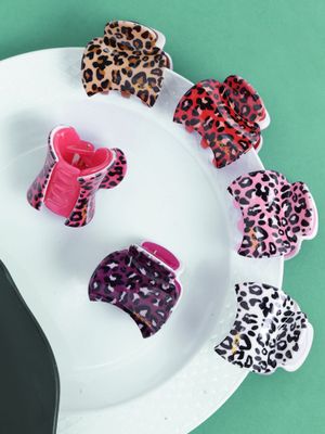 Buy Yellow Chimes 6 Pieces Hair Claw Clips Leopard Print Soft Touch ...