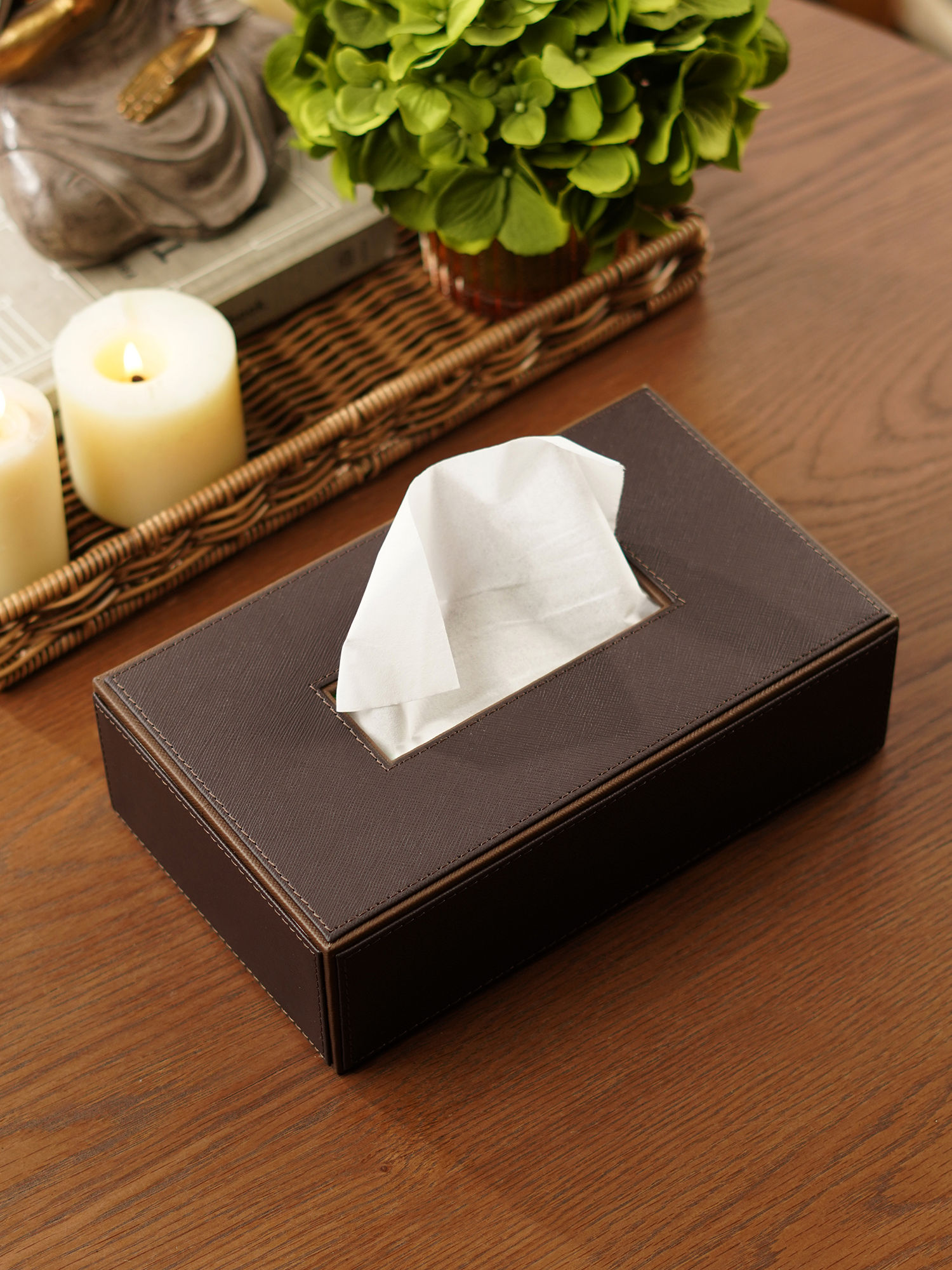 Leather tissue box cover store