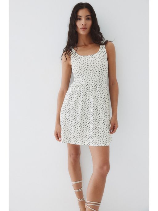 white patterned dress
