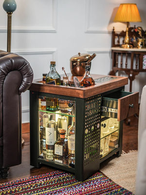 Buy HAUS OF BARS BY SPEEDX Model M Mini Home Bar, Royal Green with Left ...