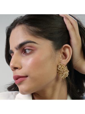 Buy House of D'oro Handcrafted Women Quinn Gold Studs Earrings Online