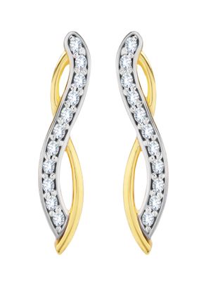 Buy WHP Jewellers Linear Wave Diamond Earring Online