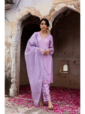 Buy Seher Jaipur Zeena Kurta With Pant & Dupatta (Set of 3) Online