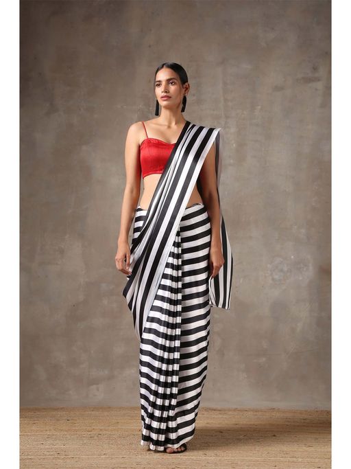 zebra pattern saree