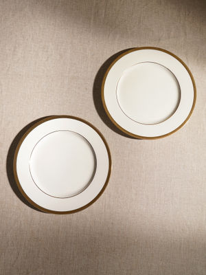 Buy Pure Home + Living White Rim Ceramic Dinner Plates (Pack of 2) Online