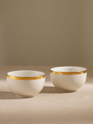 Buy Pure Home + Living White Rim Detail Ceramic Small Bowls (Pack of 2 ...