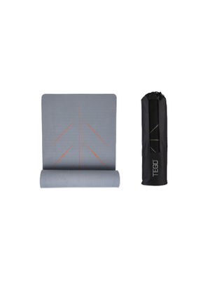 Buy Tego Core Premium Tpe Yoga Mat with Guide Align - Grey Brick (8 mm ...