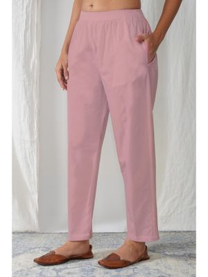 Buy Zuri Pink Women's Comfort Fit Premium Cotton Pant (XS) Online