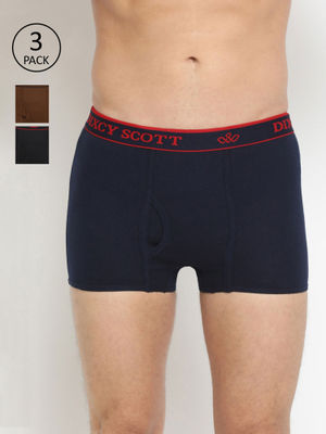 Buy Dixcy Scott Mens Trunk Snug Fit Solid Innerwear (pack Of 3) Online