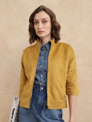 Buy RAREISM Vasu 2 Primary Mustard Boxy Jacket (XXS) Online