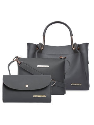 Buy Bagsy Malone Women's Grey Combo Tote Bag (Set of 3) Online