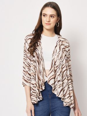 Buy Trend Arrest Animal Print Flare Shrug Online