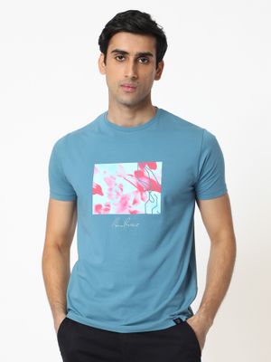 Buy Rare Rabbit Banday Smart Logo Graphic T-Shirt Blue Online