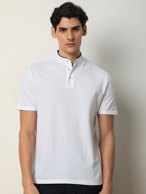 Buy Rare Rabbit Barrie Smart Flat Knit T-Shirt White Online