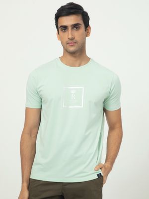 Buy Rare Rabbit Pico Foil Printed Brand T-Shirt Green Online
