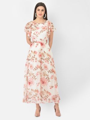 Buy Latin Quarters Red Color Cap Sleeve Printed Pattern Dress Online