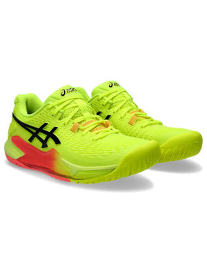 Buy ASICS Women Gel-Resolution 9 Paris Safety Neon Green Black Tennis ...