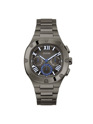 Buy Guess Men Gunmetal Square Stainless Steel Dial Analog Watch ...