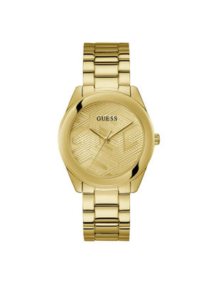 Buy Guess Women Champagne Round Stainless Steel Dial Analog Watch ...