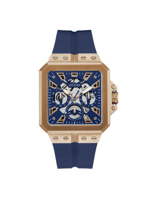 Buy Guess Men Blue Square Stainless Steel Dial Analog Watch- Gw0637G3 ...