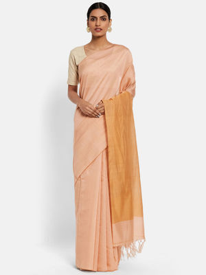 Buy Fabindia Modal Blend Solid Women Sari without Blouse Online