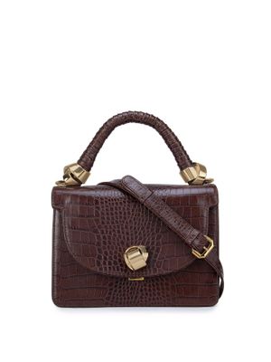 Buy Da Milano Brown Leather Satchel Bag Online