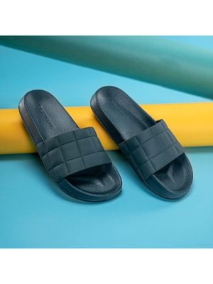 Buy Red Tape Women Solid Teal Sliders (UK 3) Online