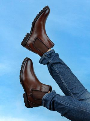 Buy La Botte Men Brown Solid Chelsea Boots (EURO 40) Online