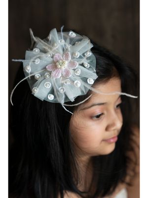 Buy Choko Kids Off White Pink Lace Alligator Hair Clip Online