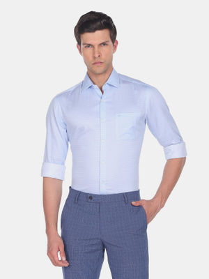 Buy Arrow Self Design Pure Cotton Formal Shirt Online