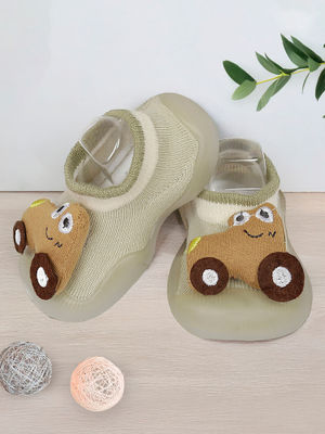 Buy Baby Moo Car Rattle Anti-Skid Slip-On Rubber Sole Shoes - Green Online