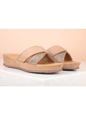 Buy Inc.5 Embellished Beige Sliders Online
