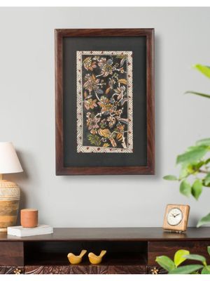 Buy Fabindia Black Suman Kalamkari Hand Painted Wooden Framed Wall ...
