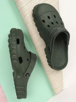 Buy Carlton London Solid Black Clogs With Cut-outs Online