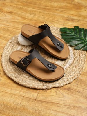 Buy Truffle Collection Black Solid Sandals Online