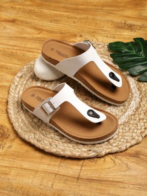Buy Truffle Collection White Solid Sandals Online