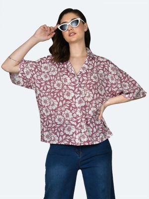 Buy Zink London Women Peach Printed Shirt Online