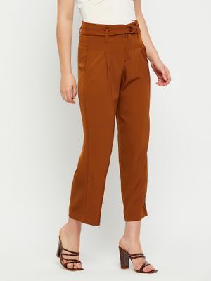 Buy Madame High-Waist Straight Rust Trouser (26) Online