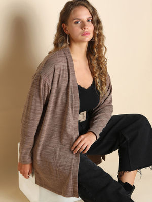 Buy VERO MODA Brown Front-Open Cardigan Online