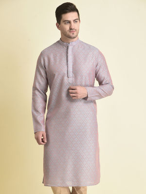 Tabard Kurtas : Buy Tabard Ethnicwear Pink Cotton Printed Long Sleeves ...
