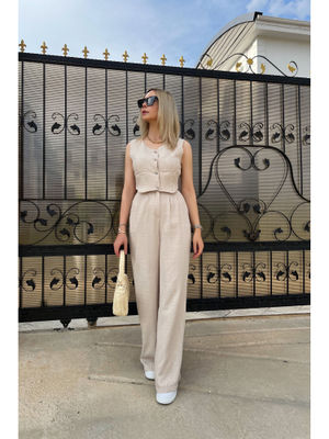 Buy Miakee Eda Beige Co-Ord (Set of 2) Online