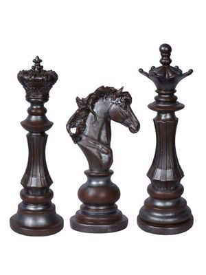 Buy Ashnam Chess Coin Decorative Accent Black Iron (Set Of 3) Online