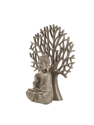 Buy Ashnam Debating Buddha with Tree Decorative Showpiece Brown (Set Of ...