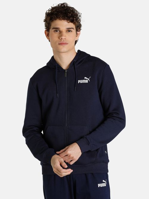Puma Hoodies : Buy Puma Men Essentials Full Zip Fleece Navy Hoodie ...