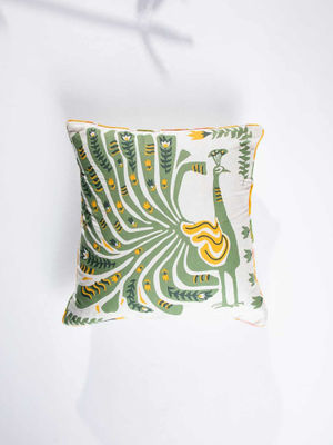 Buy Freedom Tree Moyar Cotton Flex Green Cushion Cover - 18 X 18 Inches ...