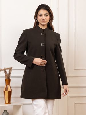 Buy TWENTY ME Women Olive Color Full Sleeve Coat (M) Online