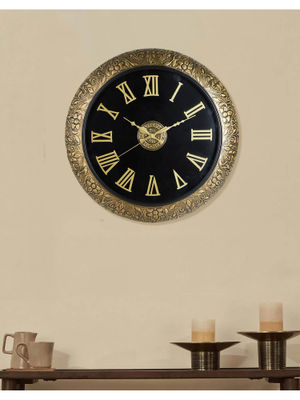 Buy Fabindia Brass Avadhi Stained Wood Wall Clock Online