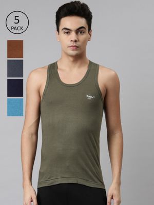Buy Dixcy Scott Josh Men Solid Sleeveless Vests (Pack of 5) Online