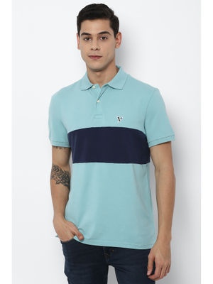 Buy American Eagle Men Blue Colorblock Polo Shirt online